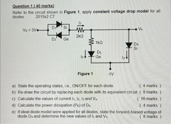 Solved Question 1 ( 40 marks) Refer to the circuit shown in | Chegg.com