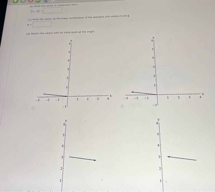 Solved The initial and terminal points of a vector v are | Chegg.com