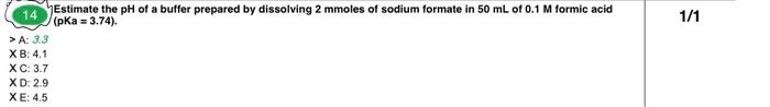 Solved Ystimate the pH of a buffer prepared by dissolving | Chegg.com
