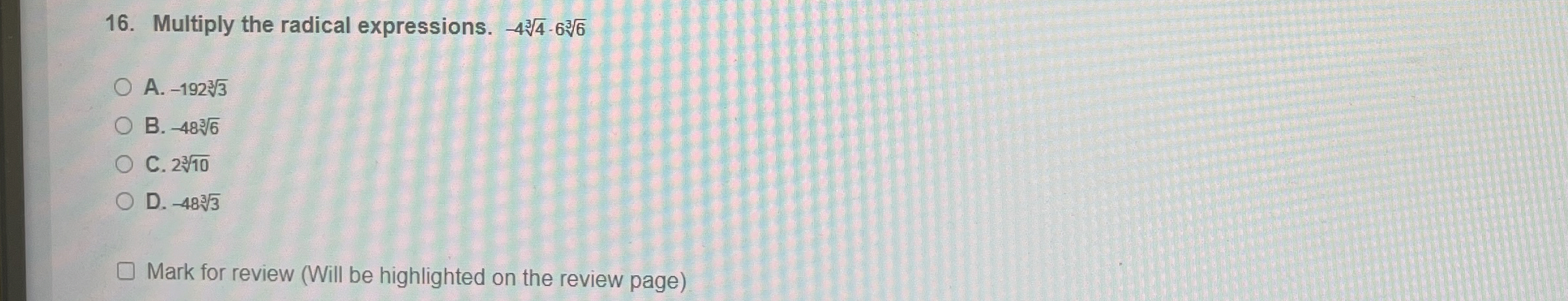 Multiply the radical expressions. | Chegg.com