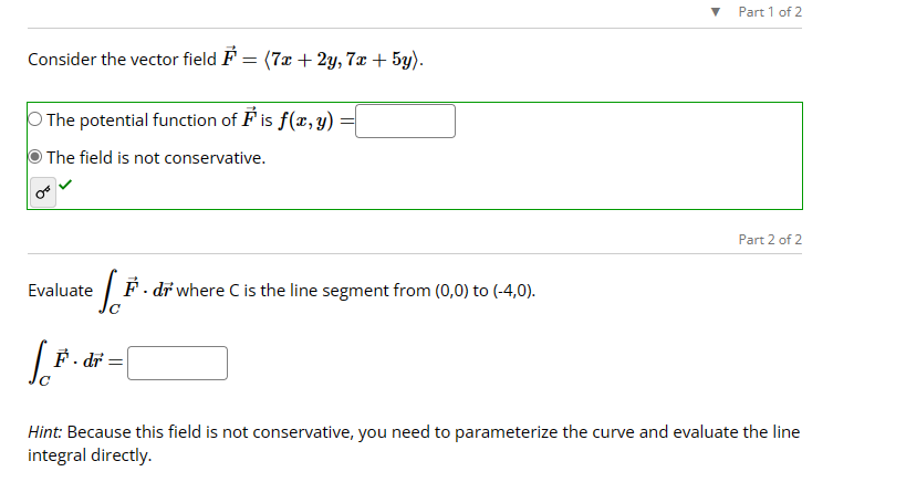 Solved Consider the vector field vec(F)=(:7x+2y,7x+5y:).The | Chegg.com