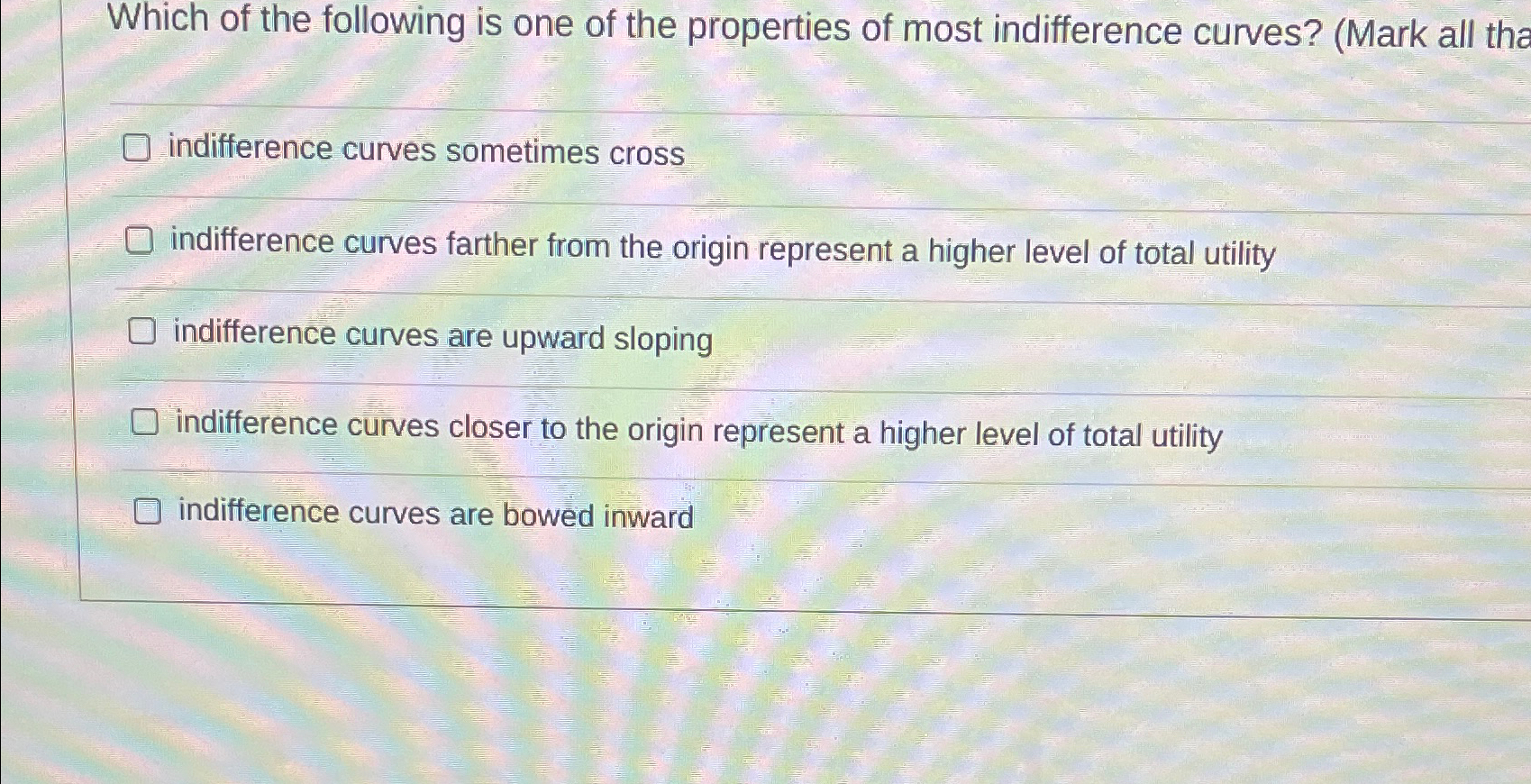Solved Which of the following is one of the properties of | Chegg.com