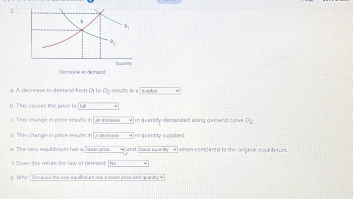 Solved a. A decrease in demand from D1 to D2 results in a b. | Chegg.com