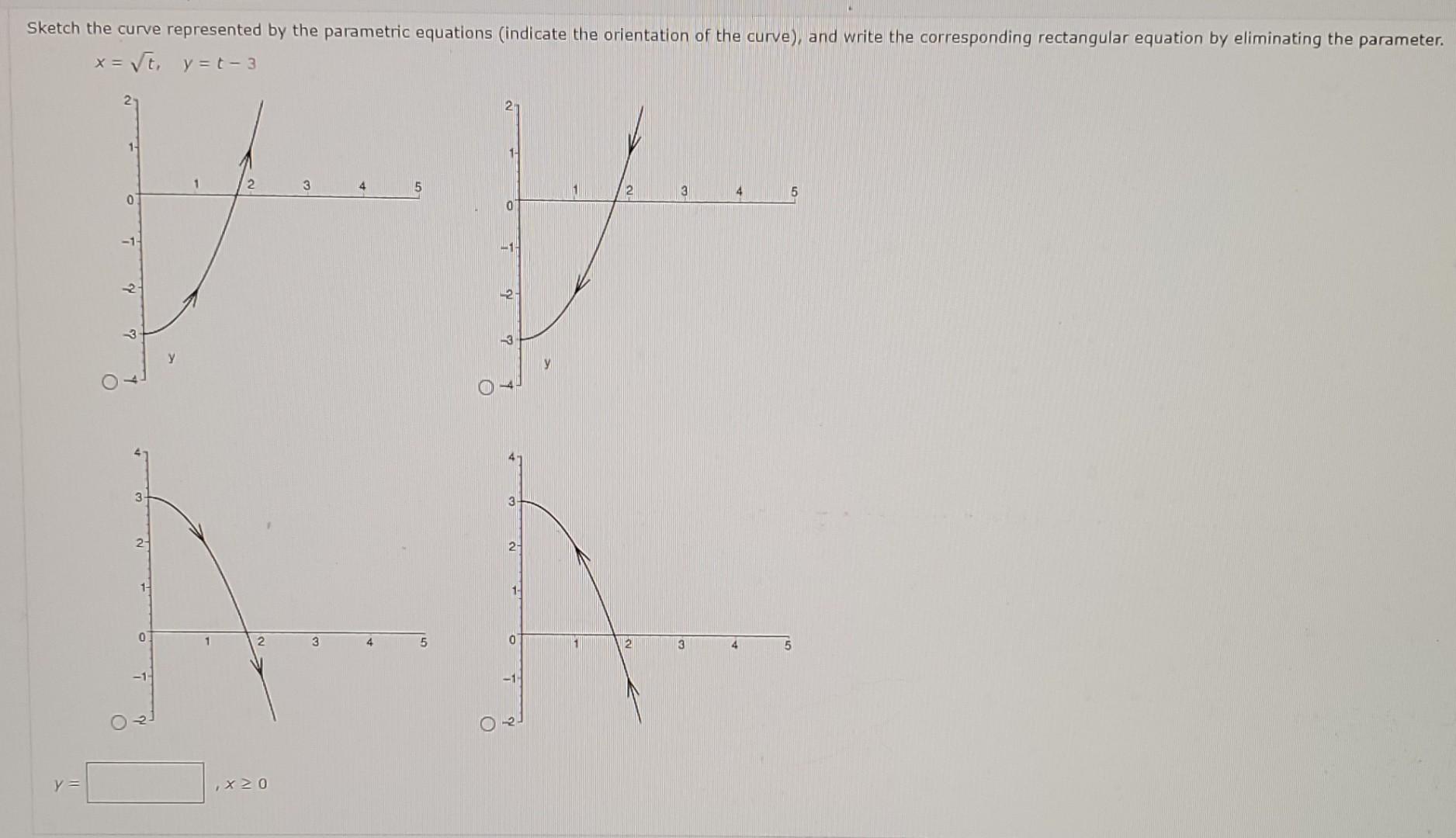 Solved Sketch the curve represented by the parametric | Chegg.com