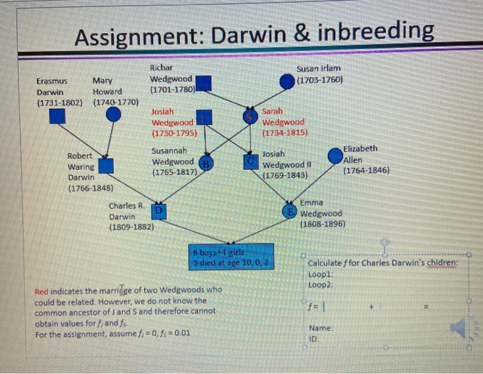 Assignment: Darwin & inbreeding Susan Irlam | Chegg.com
