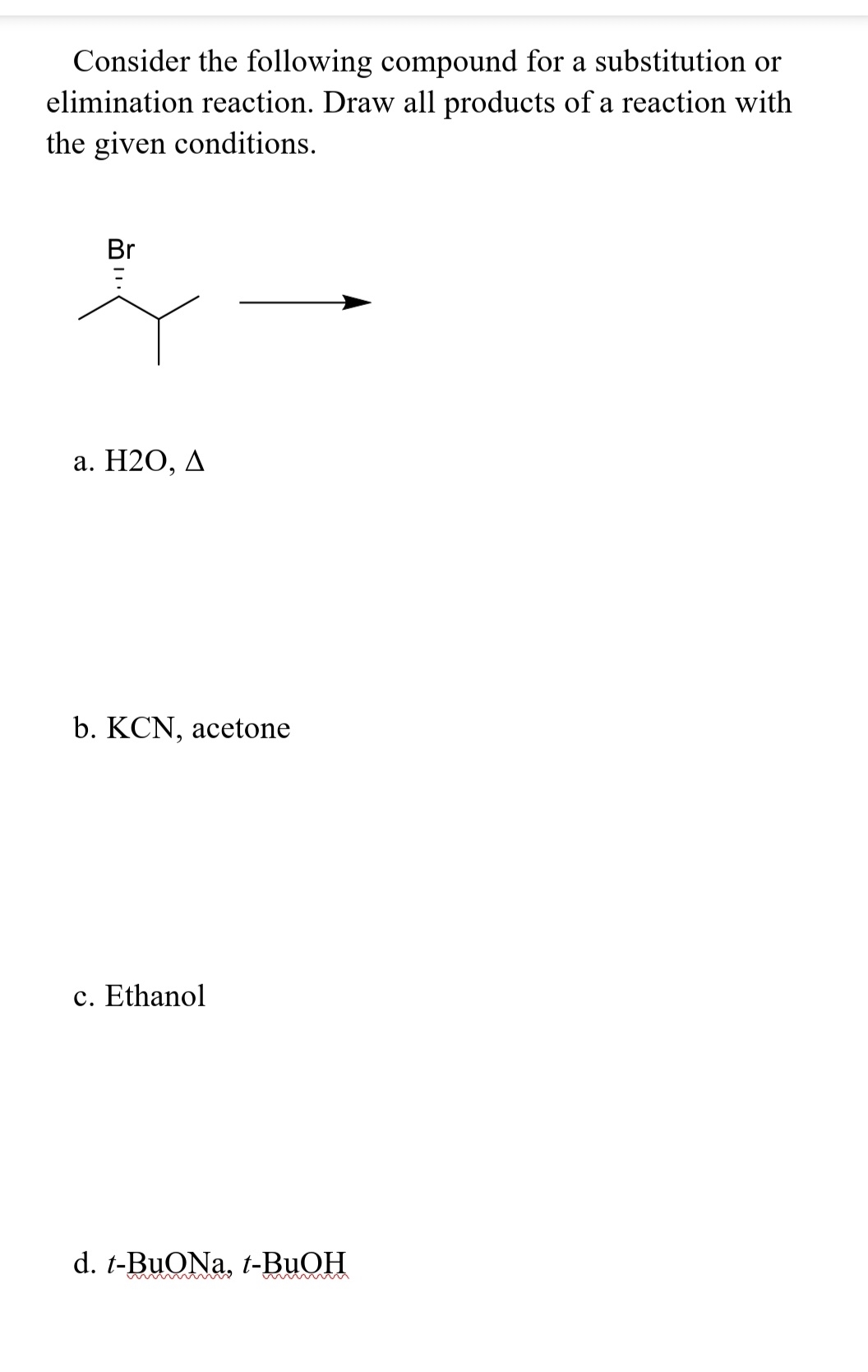 Consider the following compound for a substitution or | Chegg.com