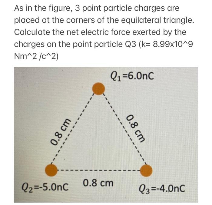 Solved As in the figure, 3 point particle charges are placed | Chegg.com