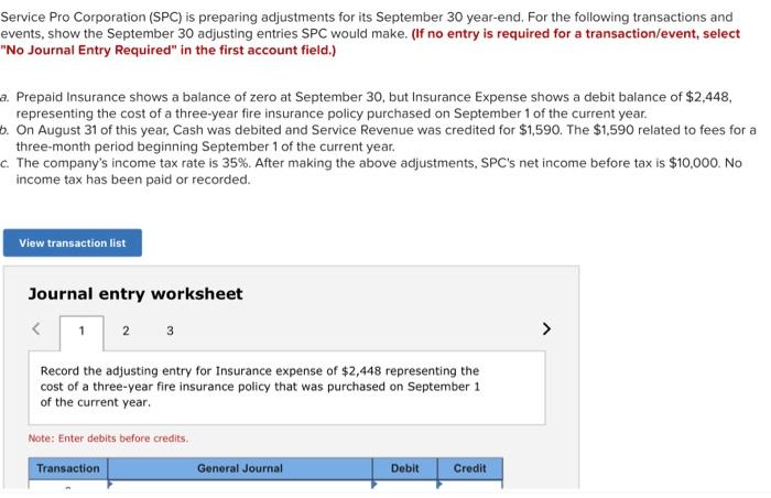 Solved Service Pro Corporation (SPC) is preparing | Chegg.com
