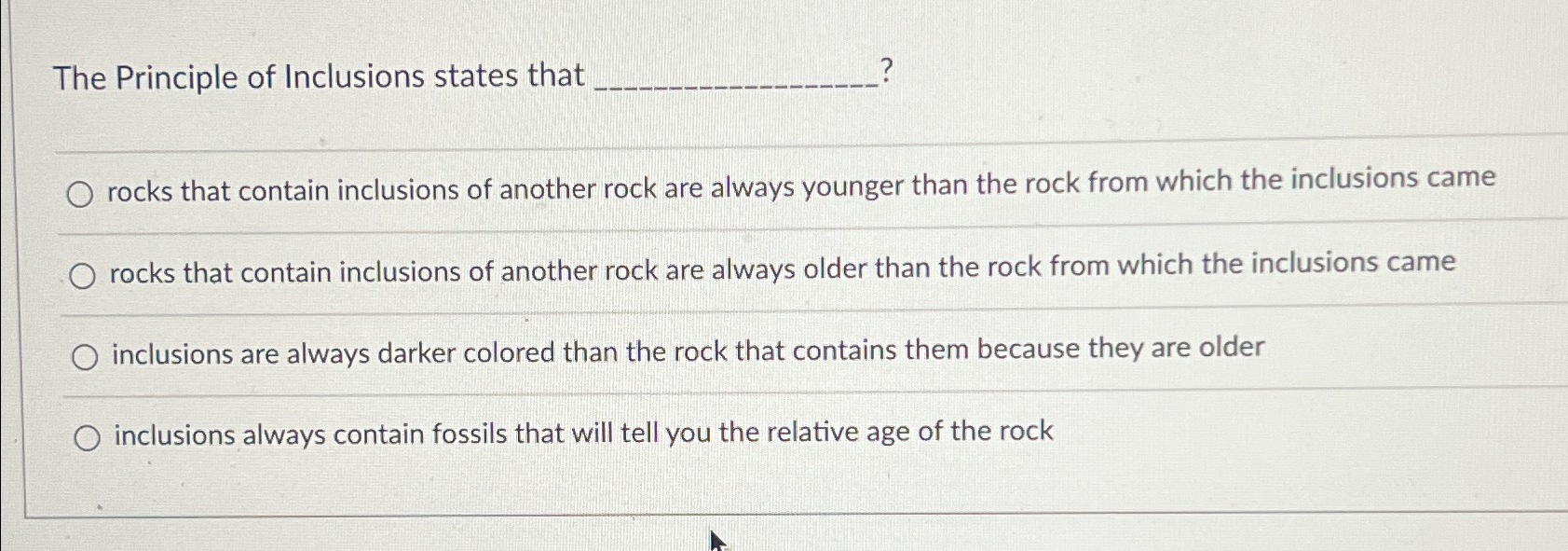 Solved The Principle of Inclusions states that ﻿rocks | Chegg.com