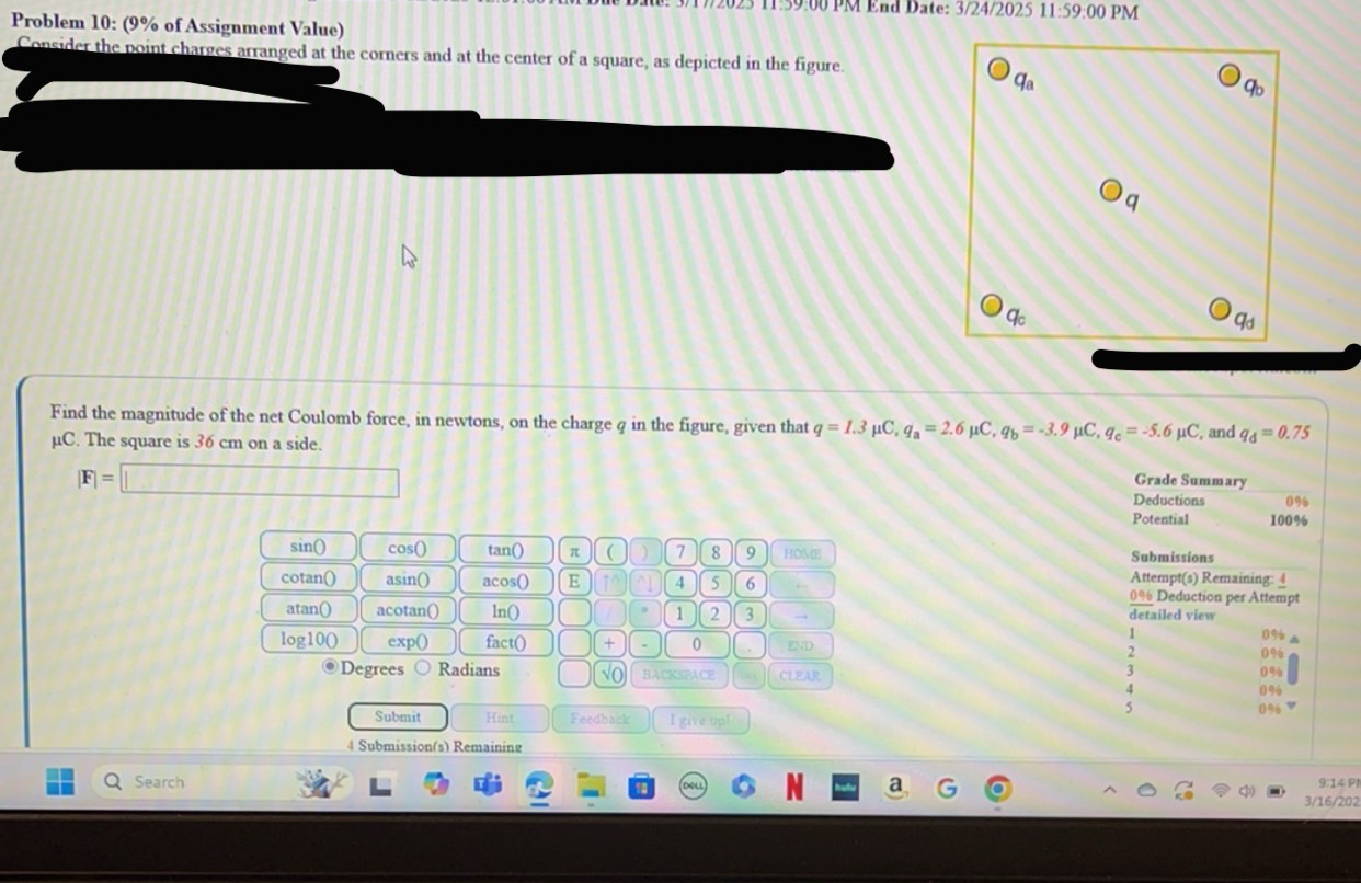 Problem 10: ( 9% ﻿of Assignment Value)Consider the | Chegg.com
