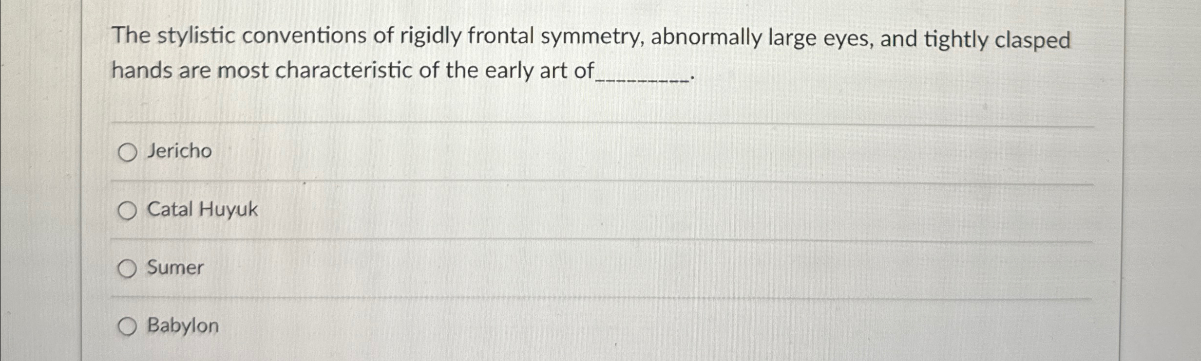 Solved The stylistic conventions of rigidly frontal | Chegg.com