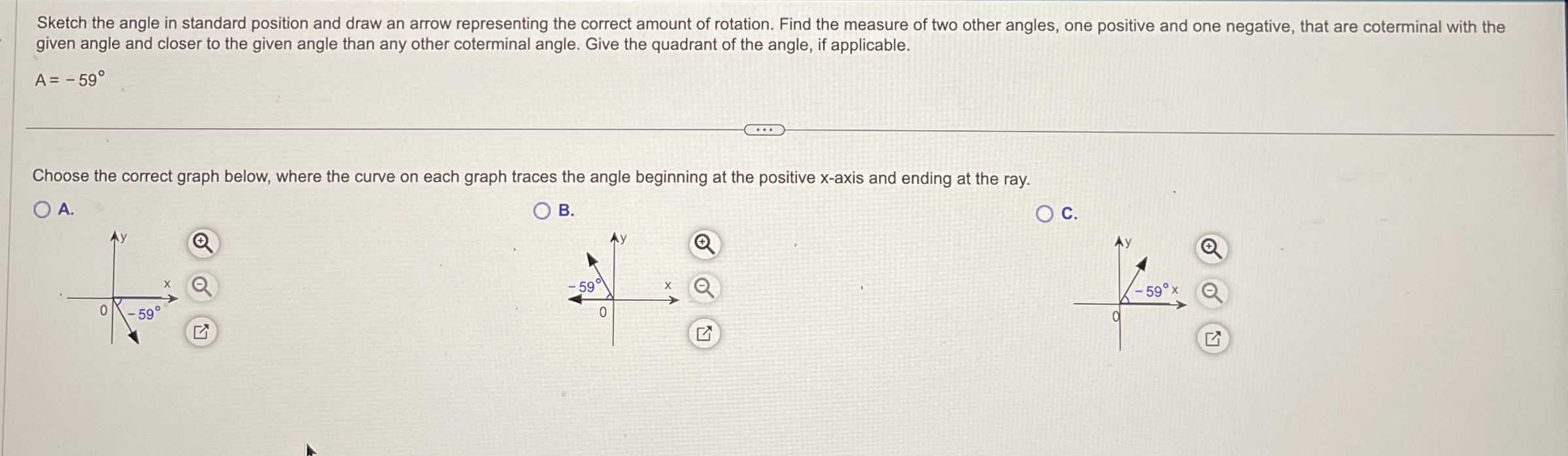 Solved Sketch the angle in standard position and draw an | Chegg.com