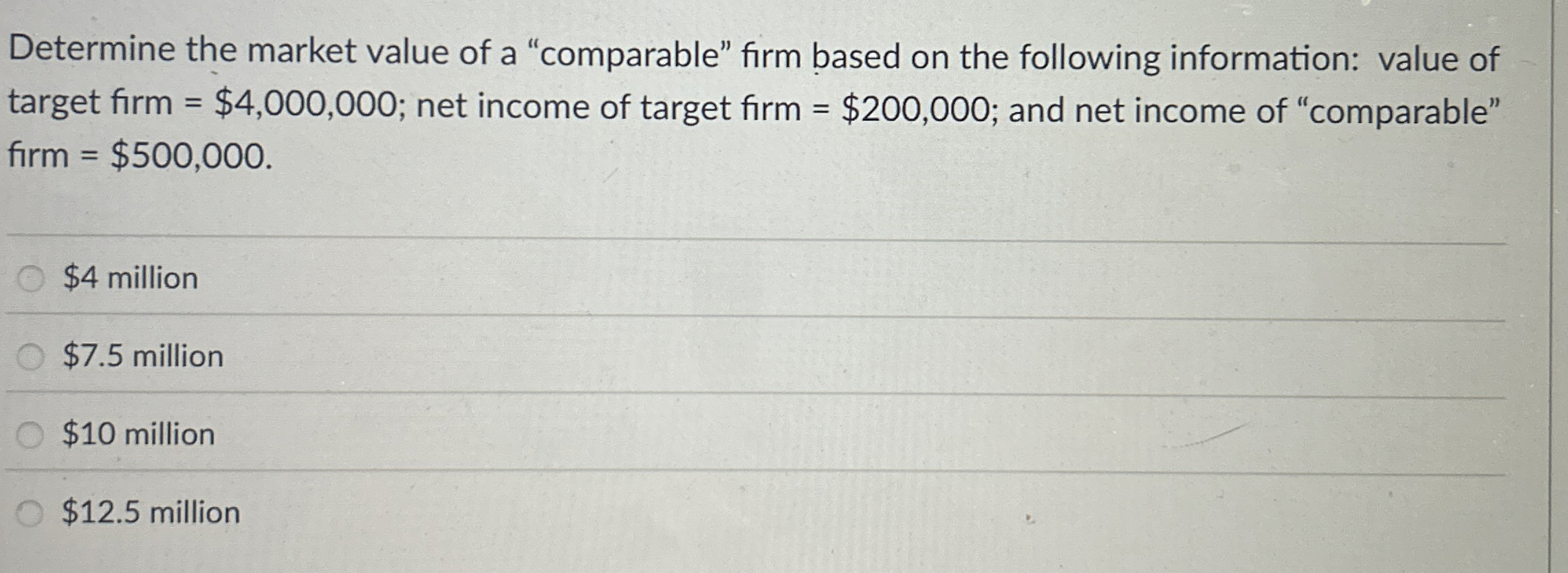 Solved Determine the market value of a "comparable" firm | Chegg.com