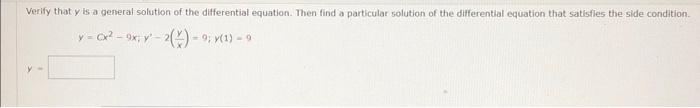 Solved Verify that y is a general solution of the | Chegg.com