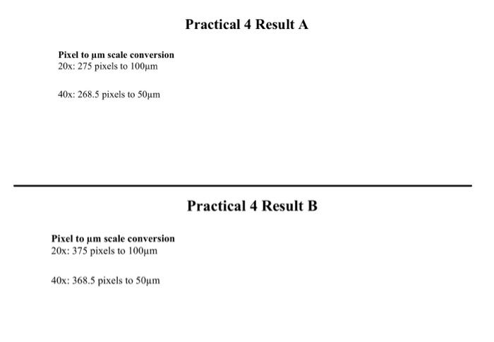 Solved pixel to um scale conversion questions(microscope | Chegg.com