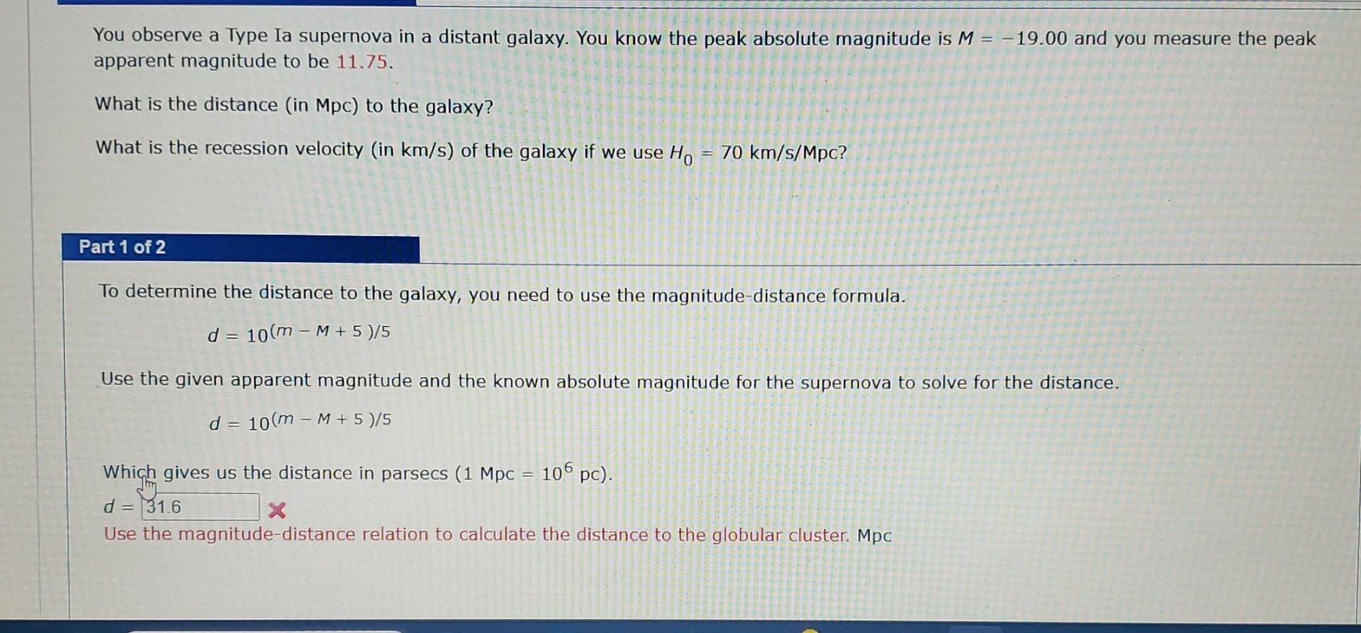 Solved You observe a Type Ia supernova in a distant galaxy. | Chegg.com