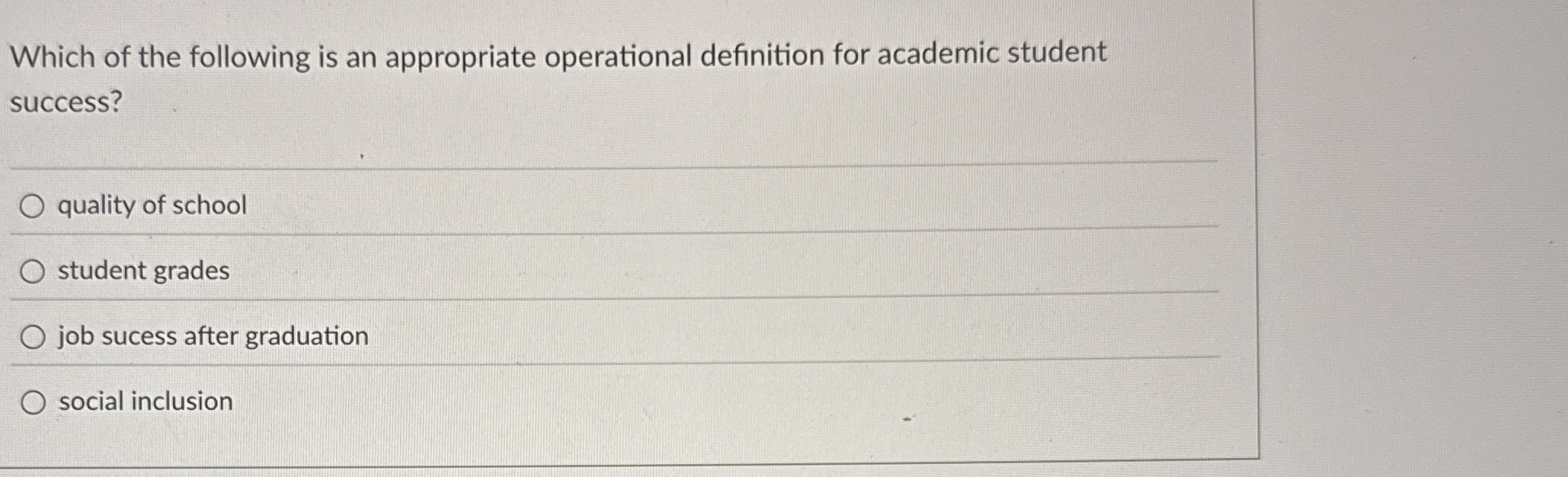 Solved Which of the following is an appropriate operational | Chegg.com
