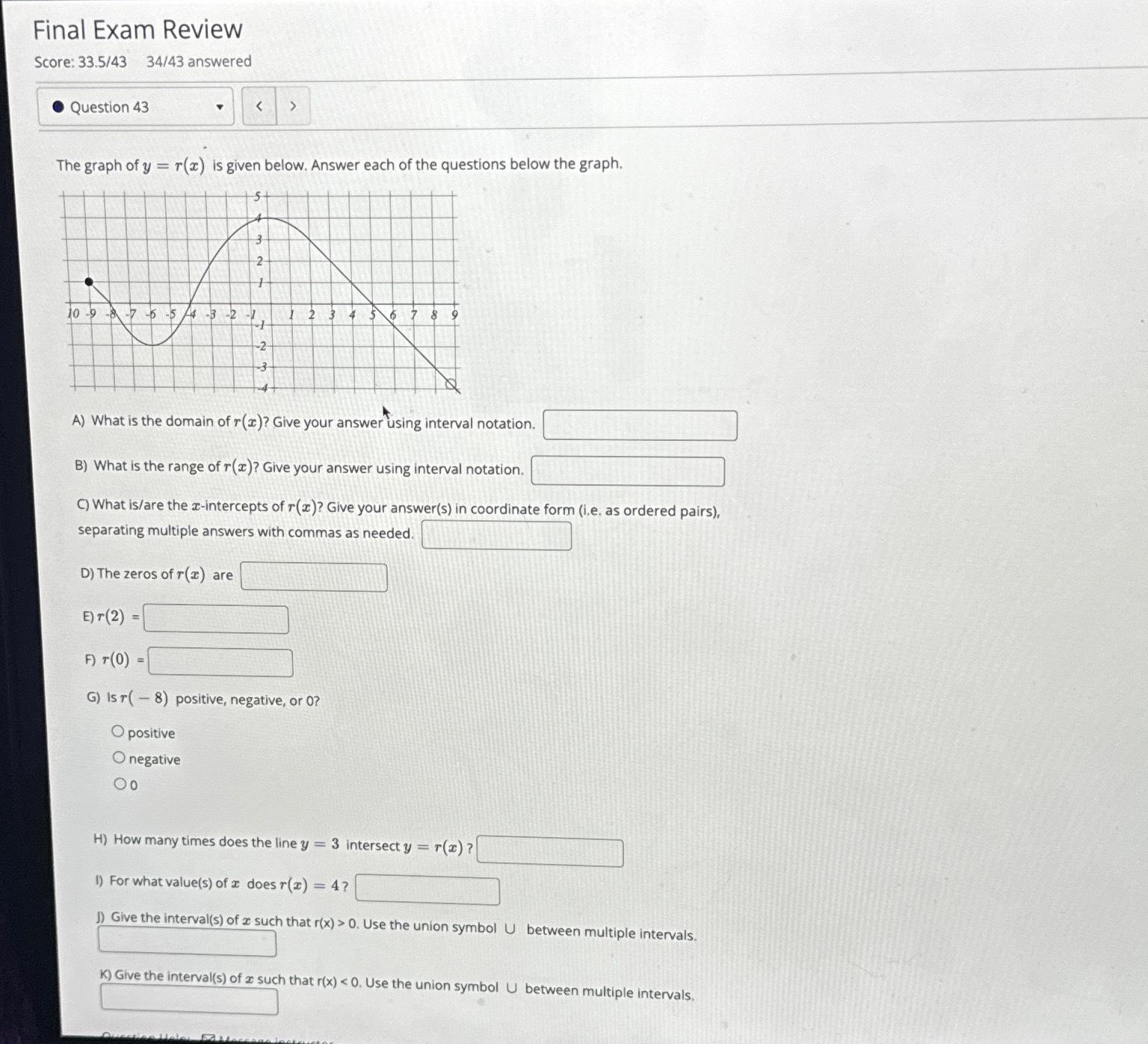 Solved Final Exam ReviewScore: 33.543,3443 ﻿answeredThe | Chegg.com