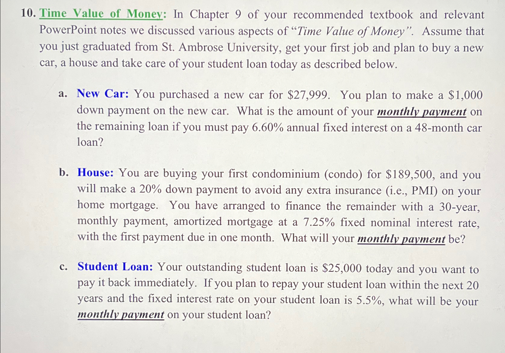 Solved Time Value of Money: In Chapter 9 ﻿of your | Chegg.com