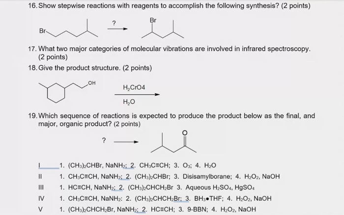 Solved 16. Show stepwise reactions with reagents to | Chegg.com
