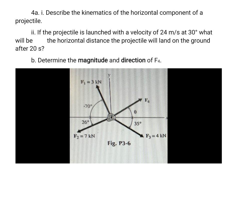 Solved 4a. i. Describe the kinematics of the horizontal | Chegg.com