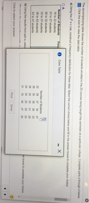 Solved The accompanying table shows the number of students | Chegg.com