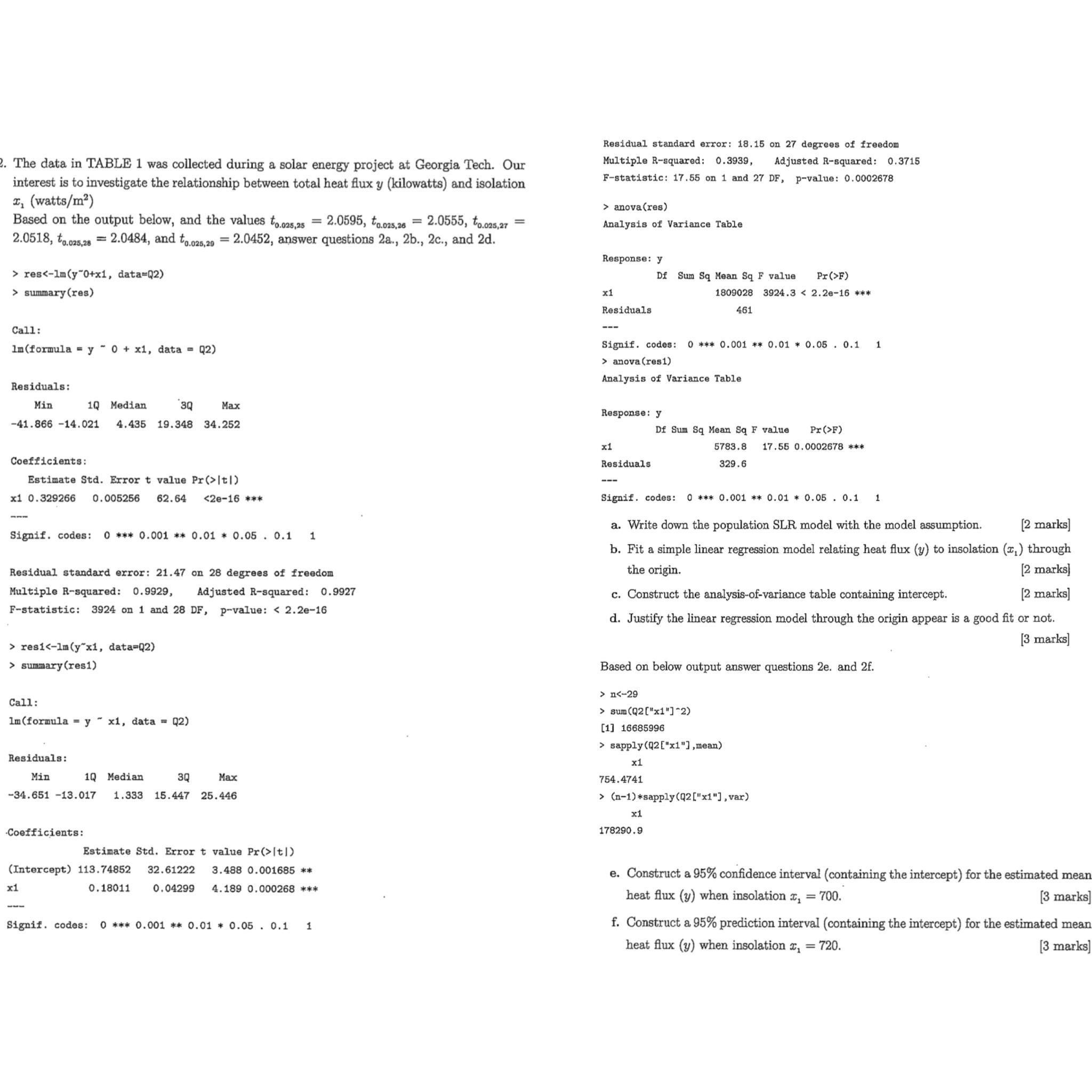 Solved Write down the population SLR model with the model | Chegg.com