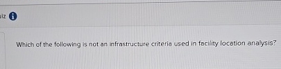 Solved Which of the following is not an infrastructure | Chegg.com