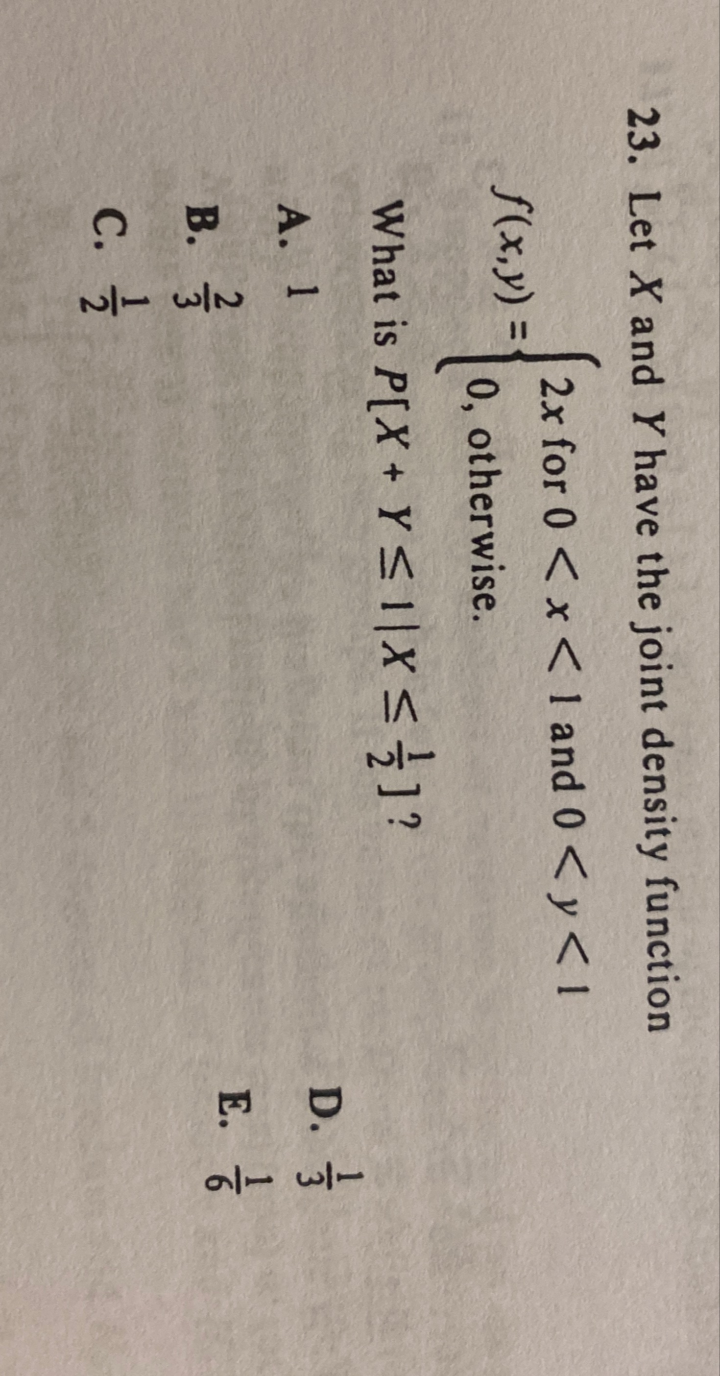 Solved Let x ﻿and Y ﻿have the joint density | Chegg.com