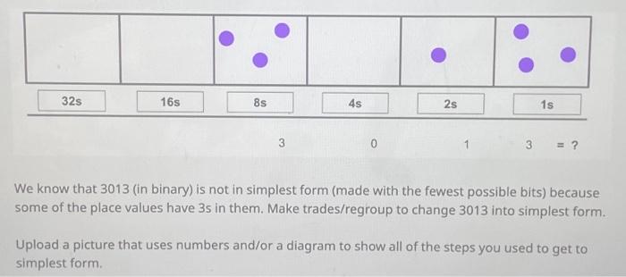 Solved 32s 16s 8s 3 4s 0 2s 1 3 1s = ? We know that 3013 (in | Chegg.com