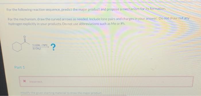 Solved For the following reaction sequence, predict the | Chegg.com