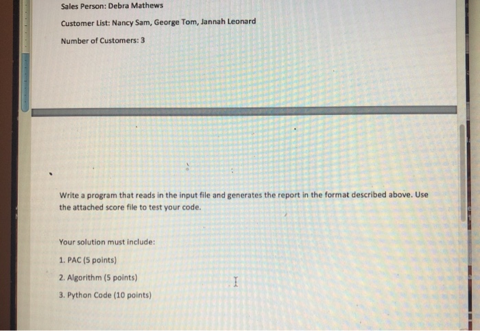 P2. (20 points) The sales information is stored in a | Chegg.com