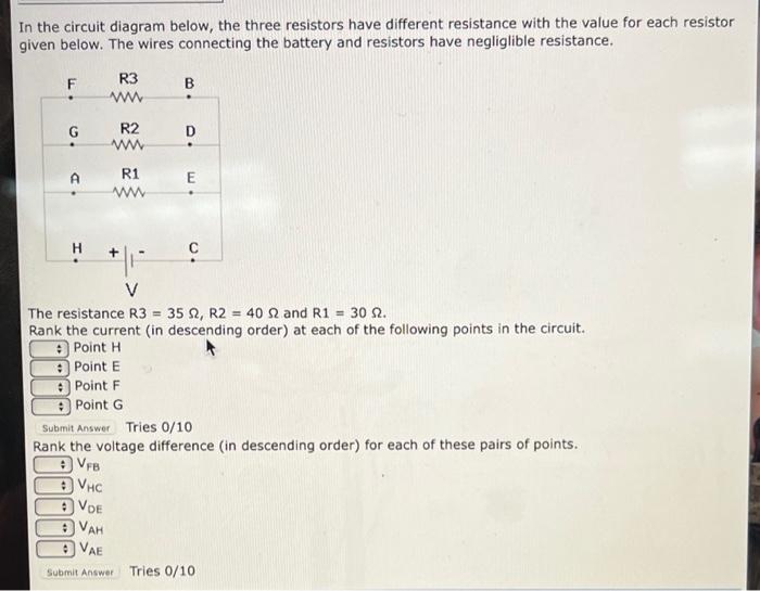 Solved In the circuit diagram below, the three resistors | Chegg.com