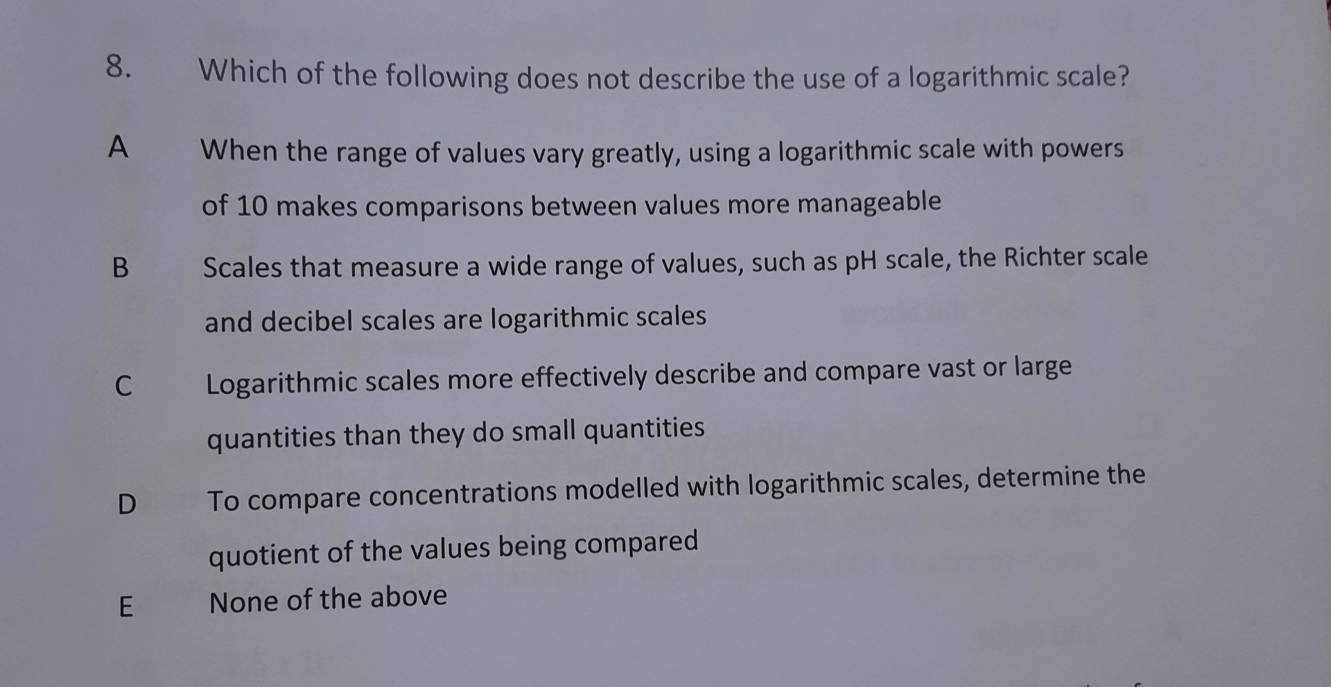 Solved Which of the following does not describe the use of a | Chegg.com