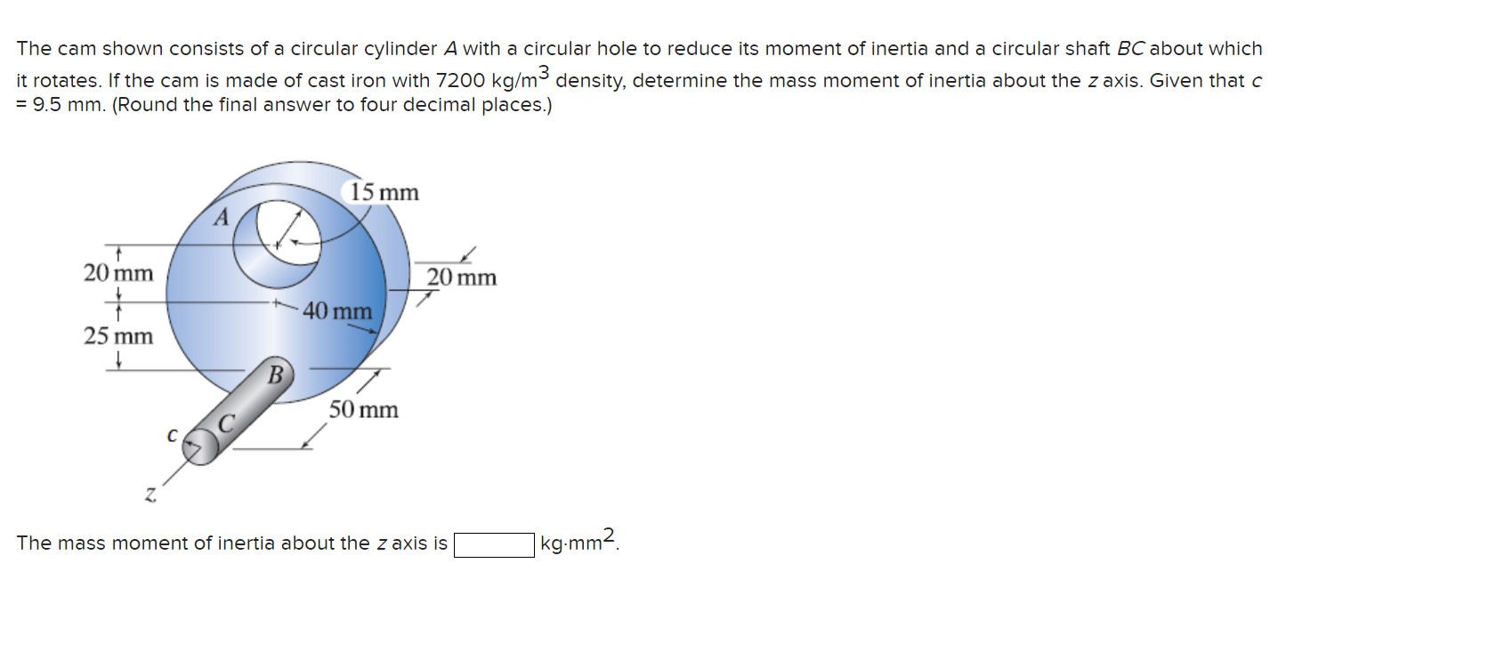 Solved The cam shown consists of a circular cylinder A with | Chegg.com