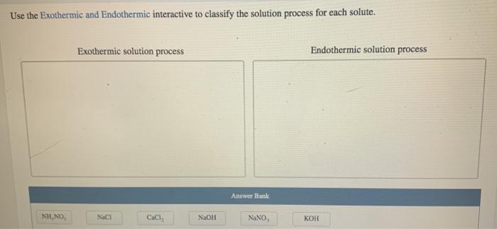 Solved Use the Exothermic and Endothermic interactive to | Chegg.com