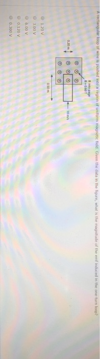 Solved A rectangular loop of wire is pushed into a region of | Chegg.com
