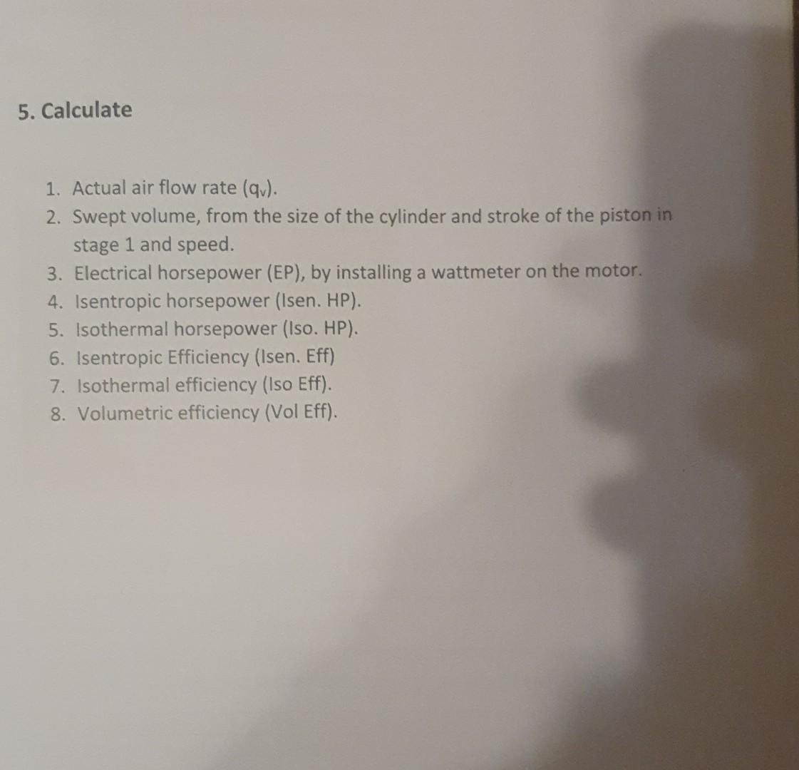 Solved 1. AIM: To determine the actual air flow rate, swept | Chegg.com