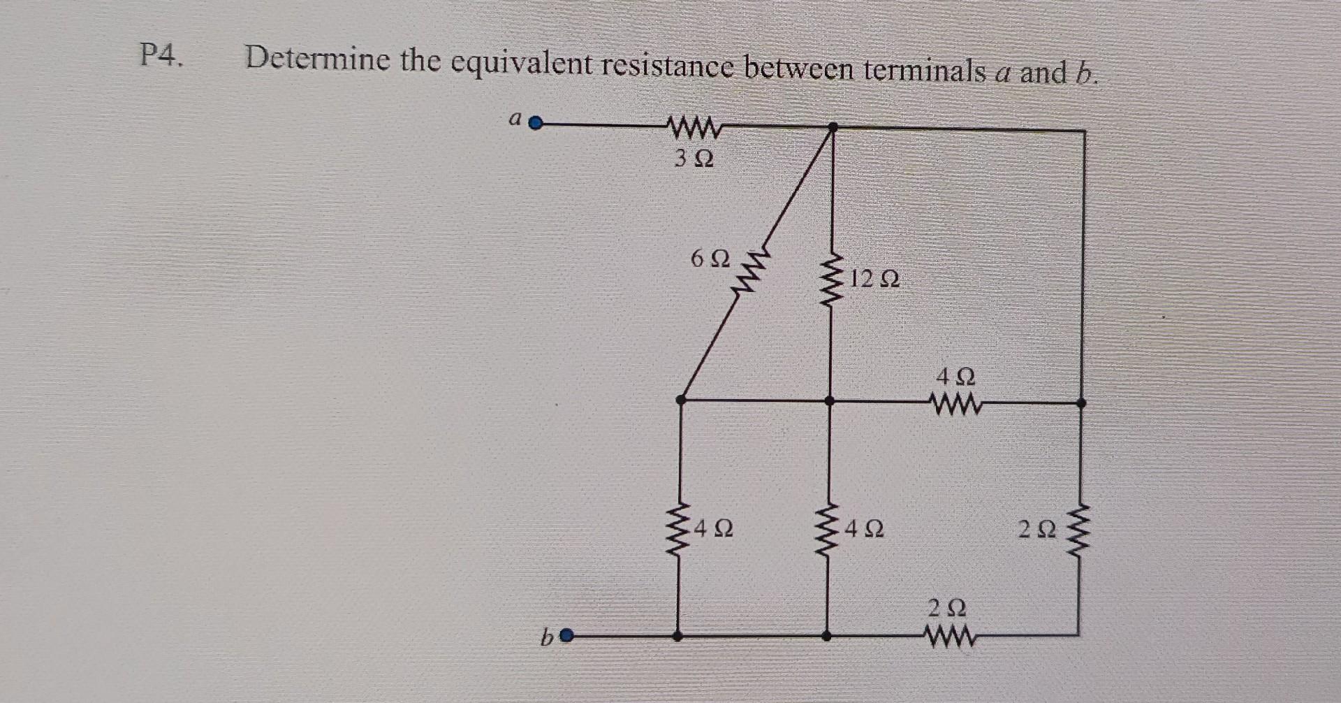Solved Determine the equivalent resistance between terminals | Chegg.com
