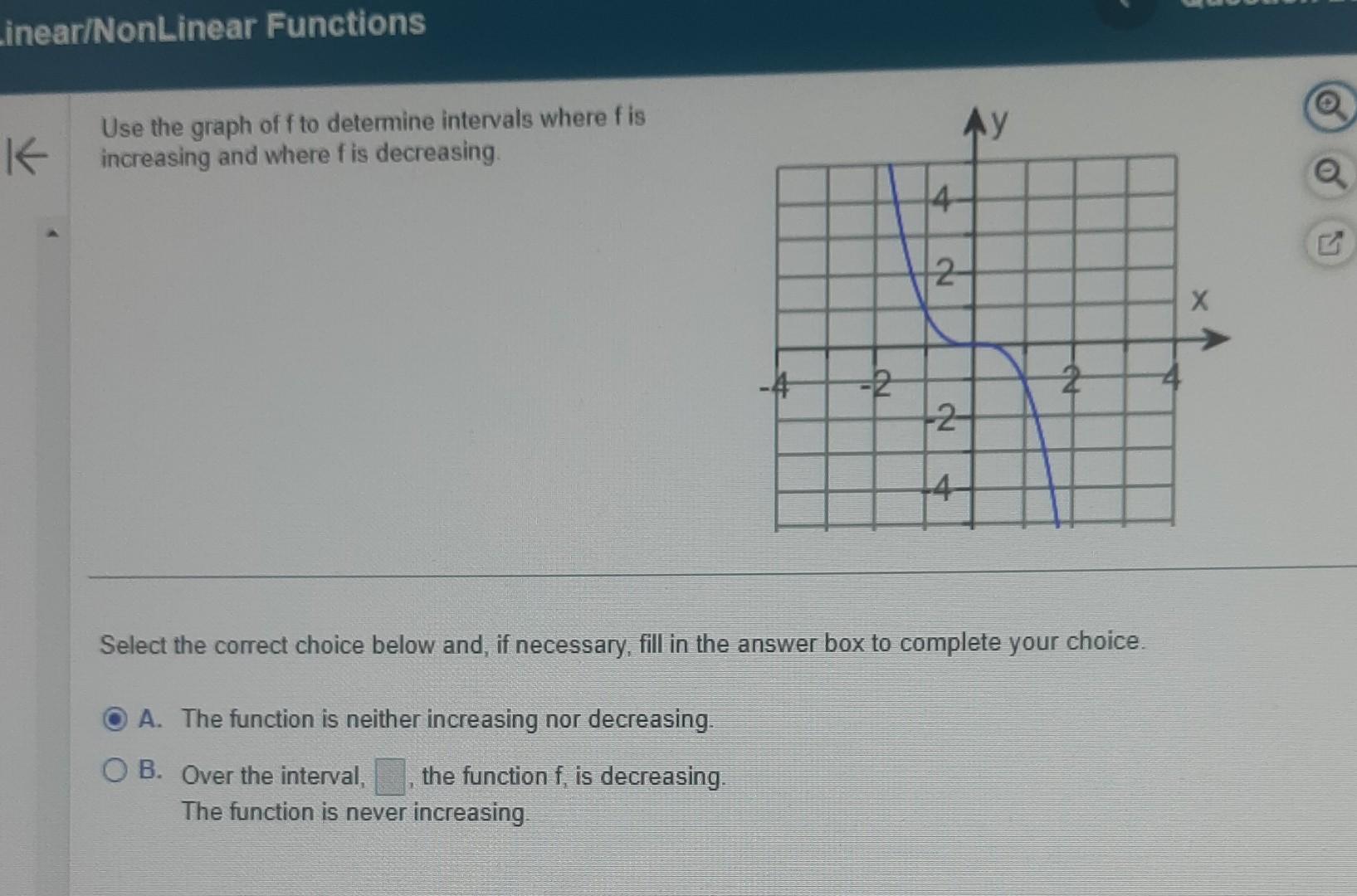 Solved Use the graph of f to determine intervals where f is | Chegg.com