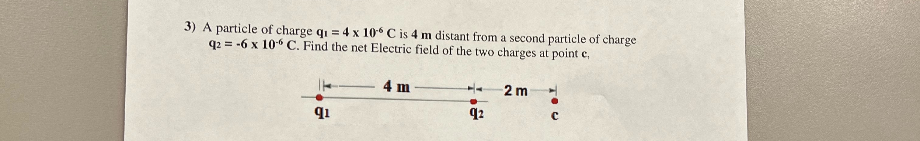 Solved A particle of charge q1=4×10-6C ﻿is 4m ﻿distant from | Chegg.com