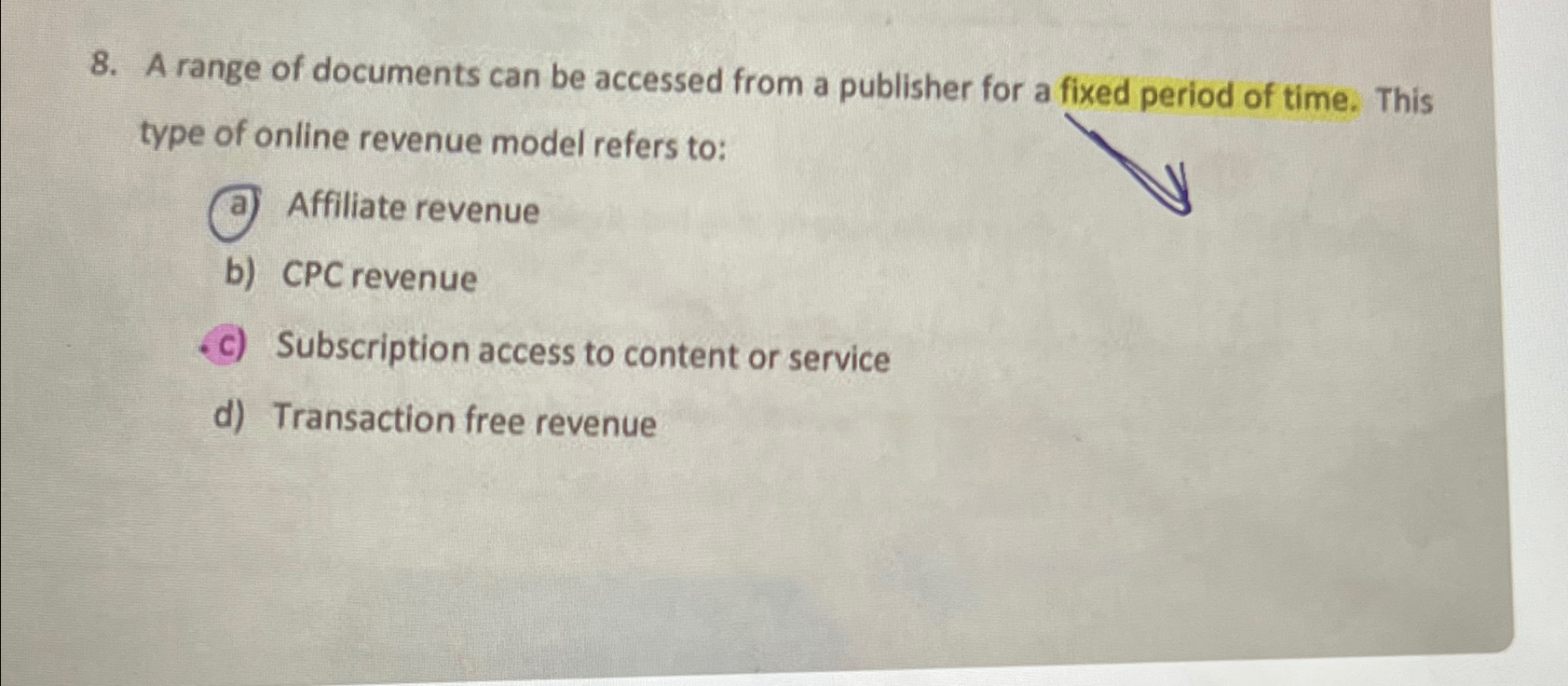 Solved A range of documents can be accessed from a publisher | Chegg.com