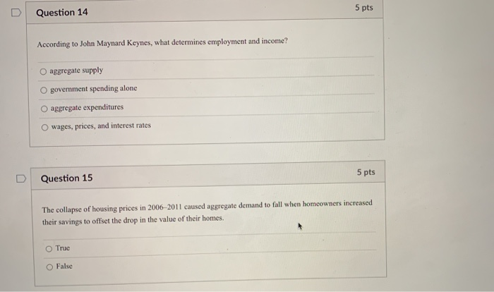 Solved 5 pts Question 1 (Figure: Predicting Aggregate Demand | Chegg.com