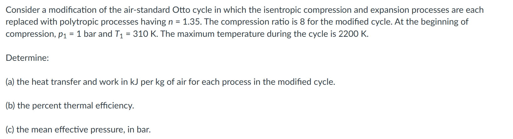 Solved Consider a modification of the air-standard Otto | Chegg.com