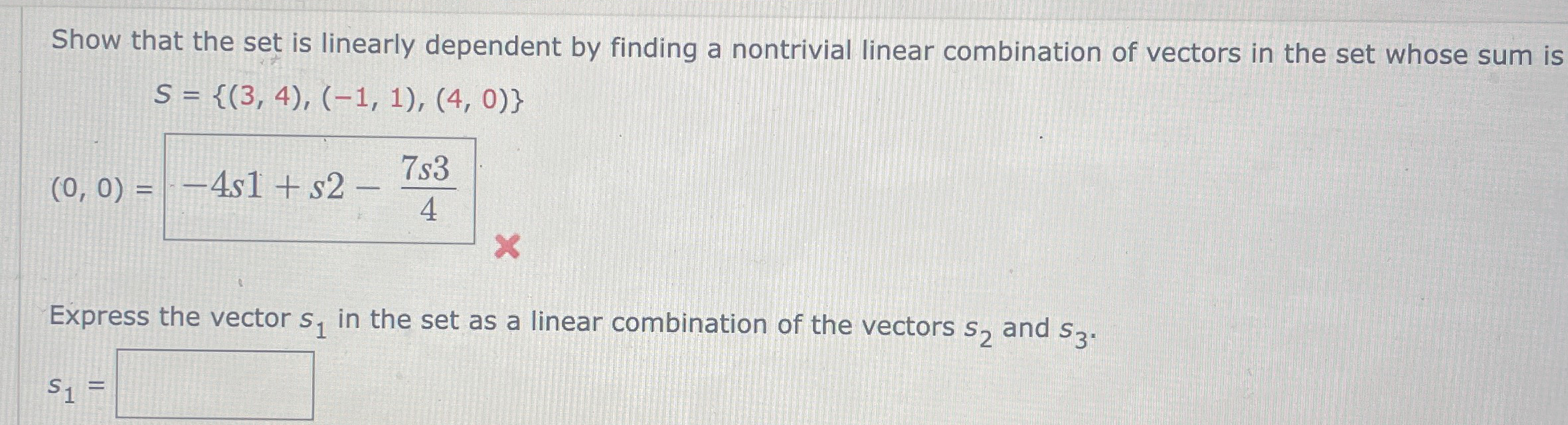 Solved Show that the set is linearly dependent by finding a | Chegg.com