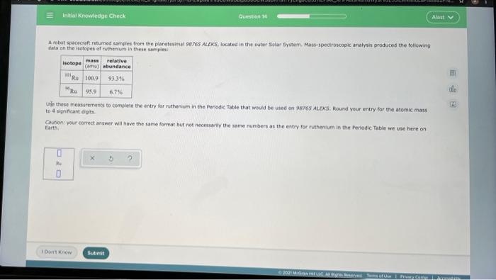 Solved ve Initial Knowledge Check Question 14 Alast A mobot | Chegg.com