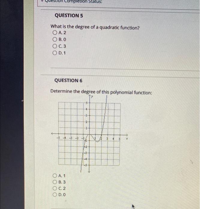 Solved Determine the degree of this polynomial function: | Chegg.com