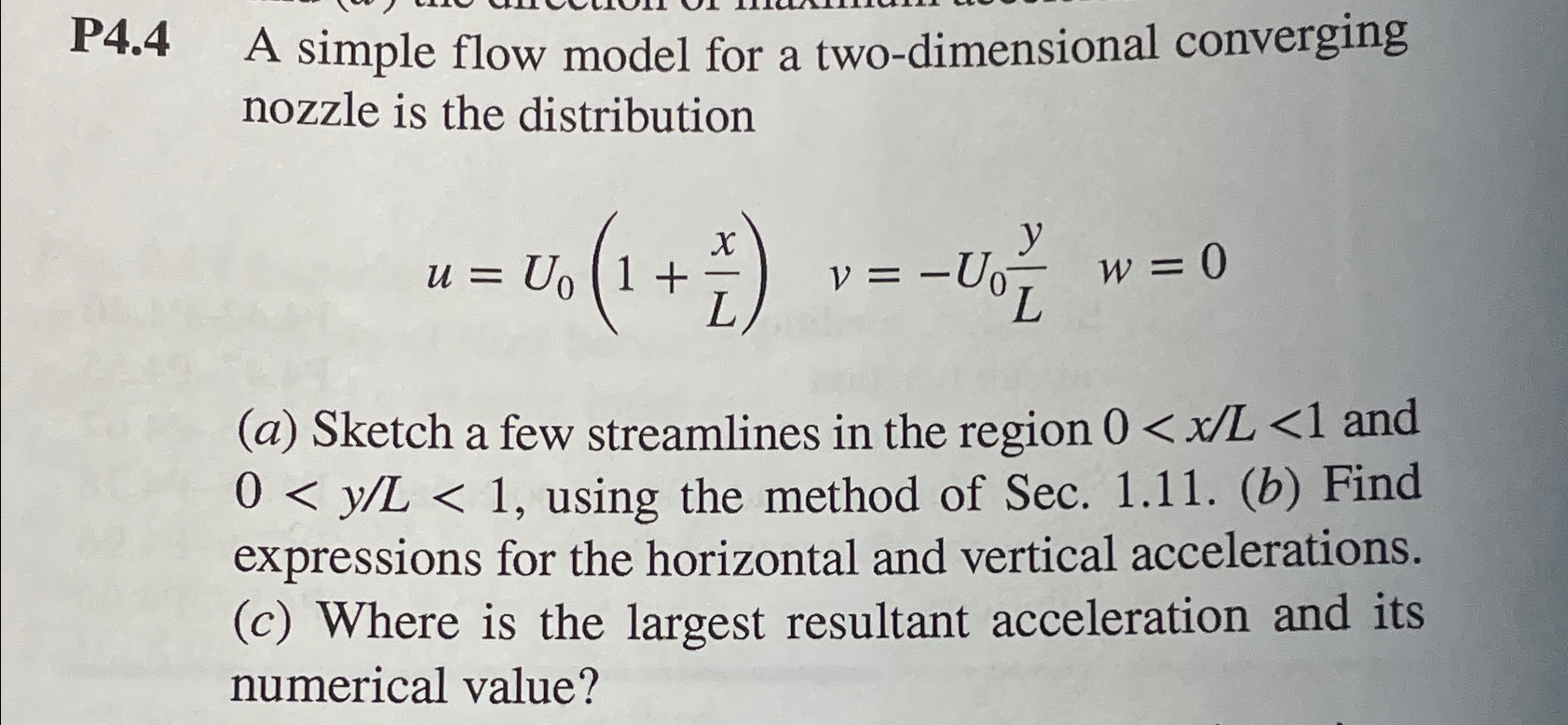 P4.4 ﻿A simple flow model for a two-dimensional | Chegg.com