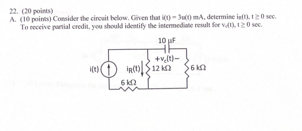 Solved (20 ﻿points)A. (10 ﻿points) ﻿Consider the circuit | Chegg.com