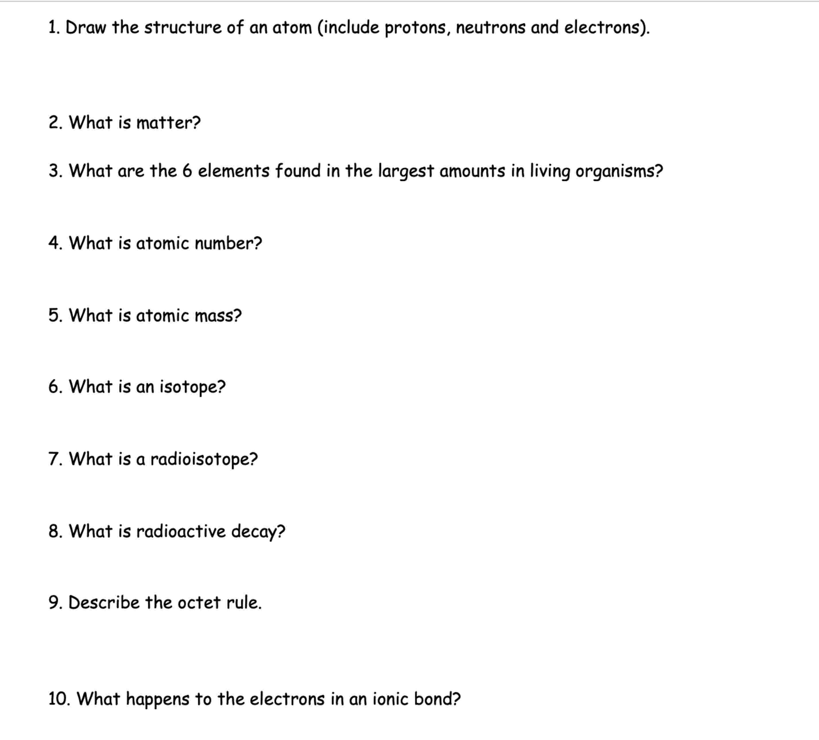 Solved 1. ﻿Draw the structure of an atom (include protons, | Chegg.com